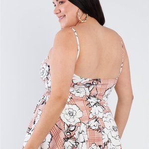 Pants & Jumpsuits | 1x3x New Plus Size Pink Floral Romper Pink | Poshmark